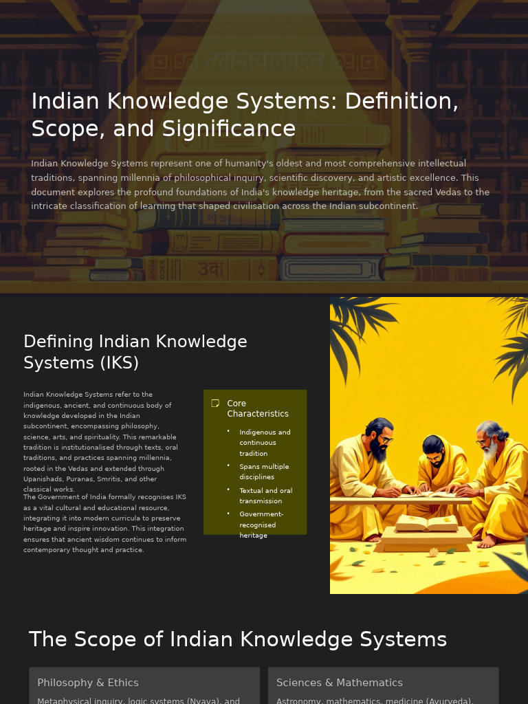 Indian Knowledge Systems Definition Scope and Significance | PDF ...