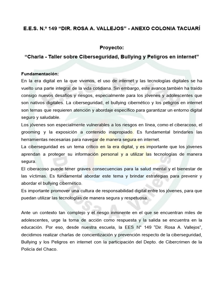 PROYECTO Ciberseguridad | PDF | La seguridad informática | Seguridad