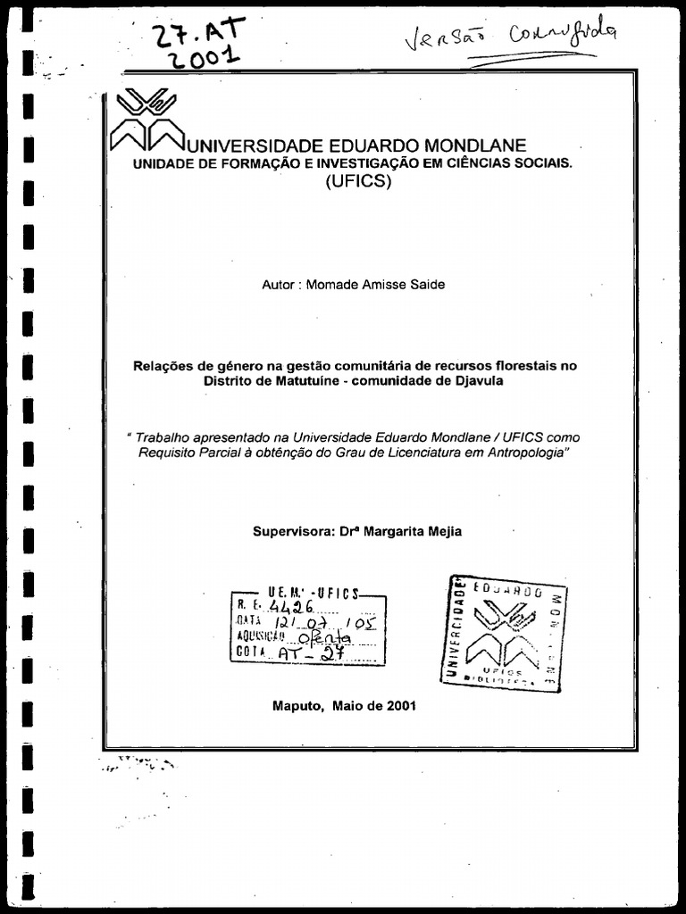2001 - Saide, Momade Amisse | PDF