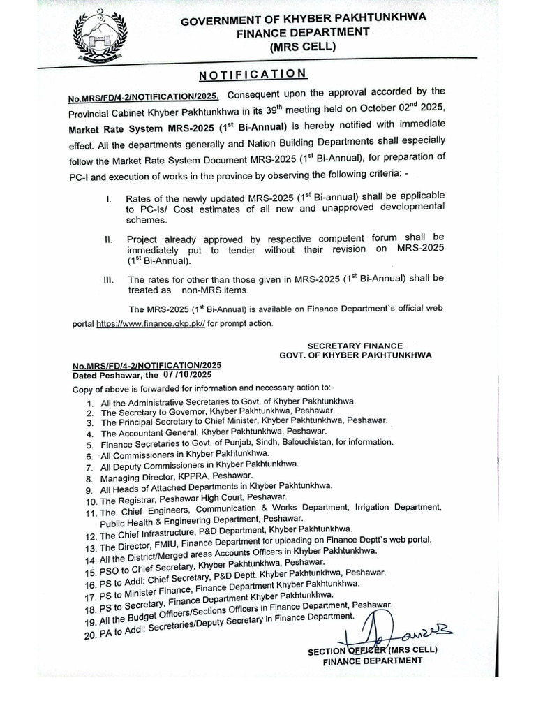 Market Rate System Notification 2025 (1st Bi Annual) | PDF