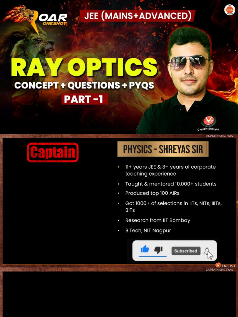 JEE Ray Optics + Optical Instruments 1 | PDF