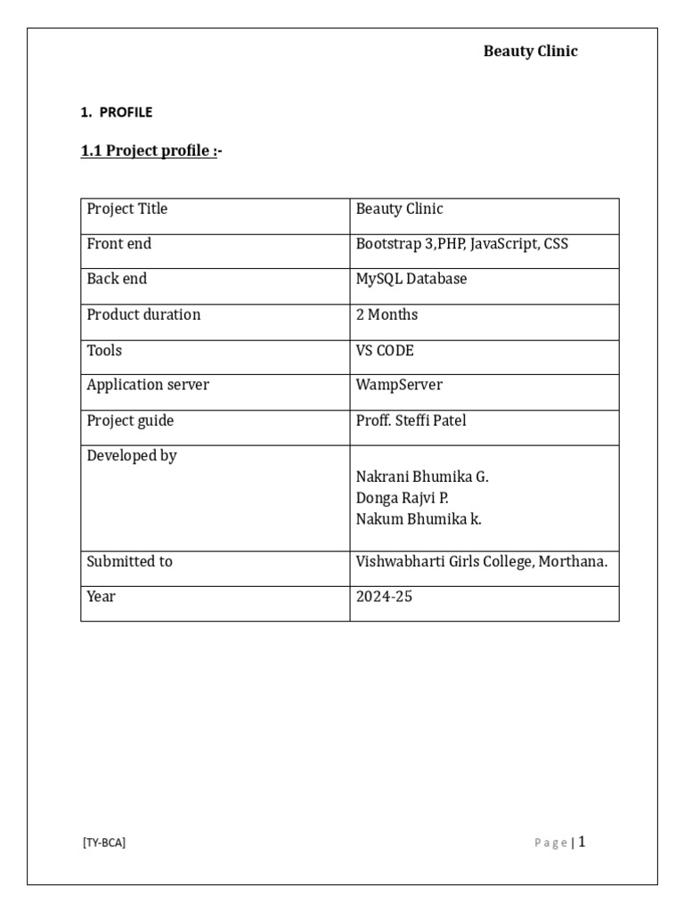 6th Beauty Clinic Document | PDF | Relational Database | Databases