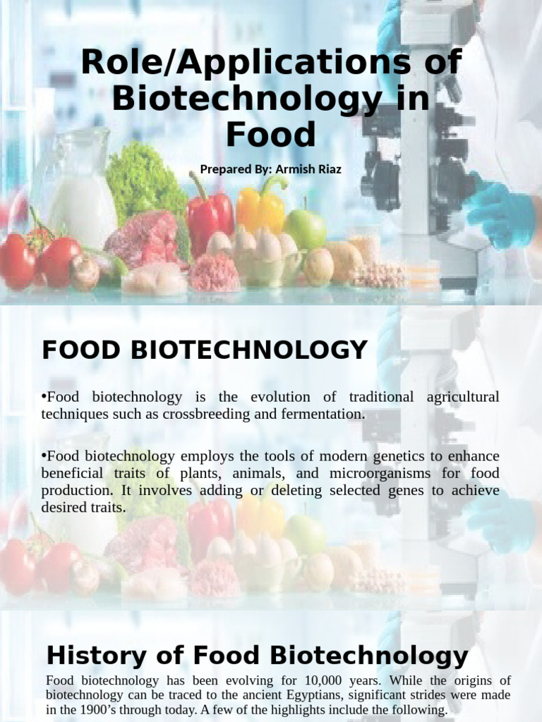 Biotechnology's Role in Food Production | PDF | Genetically Modified ...