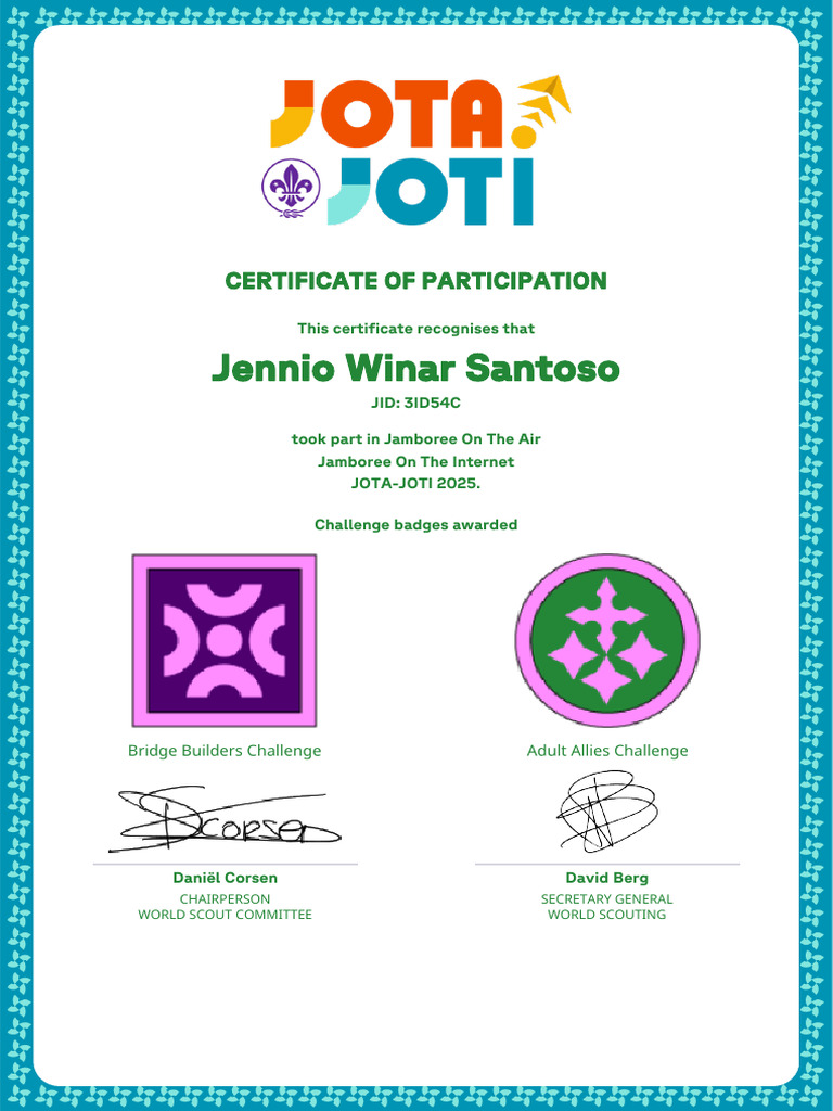 Jota Joti Certificate | PDF