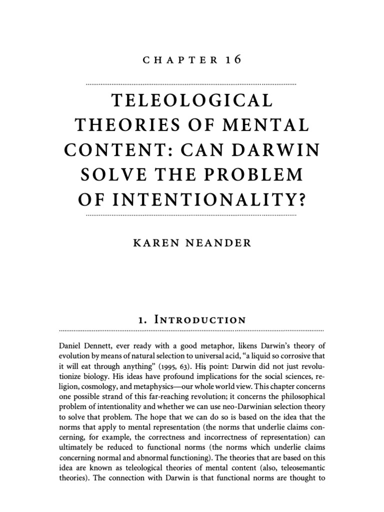 08c Neander2008 - Teleological Theories of Mental Content - Can Darwin ...