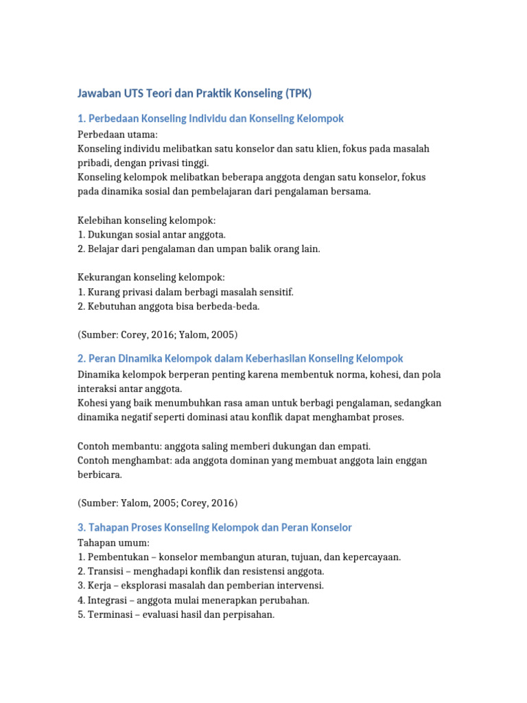 Jawaban UTS TPK Ringkas | PDF