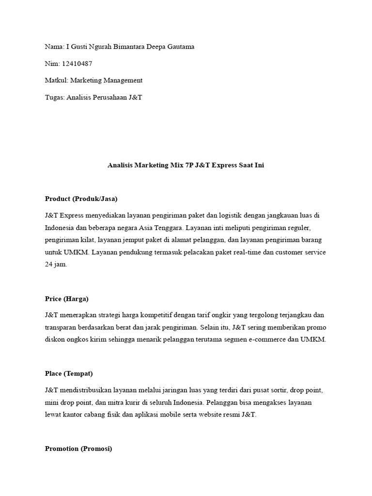 Analisis Jnt Marketing Management | PDF