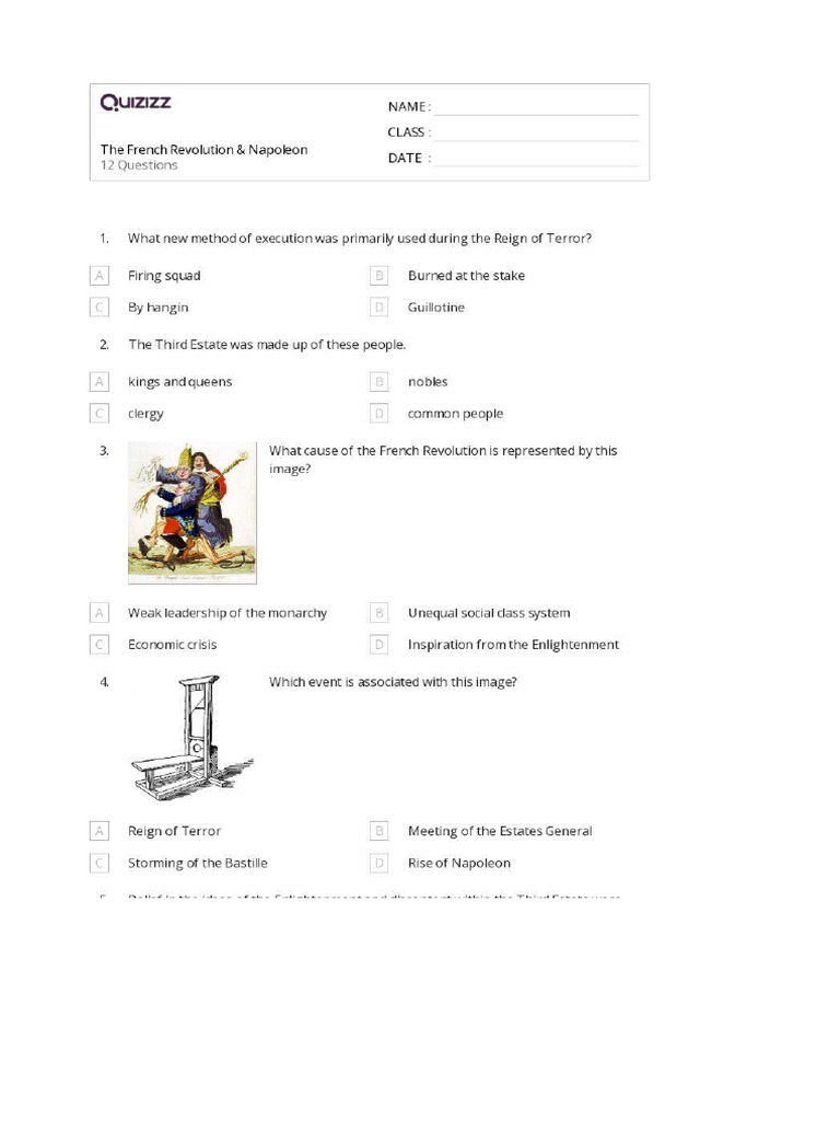 French Rev and Napoleon Test | PDF