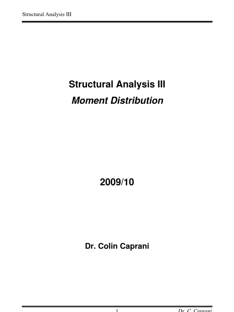 Moment Distribution SA3 Colin Caprani | PDF | Structural Analysis | Civil Engineering