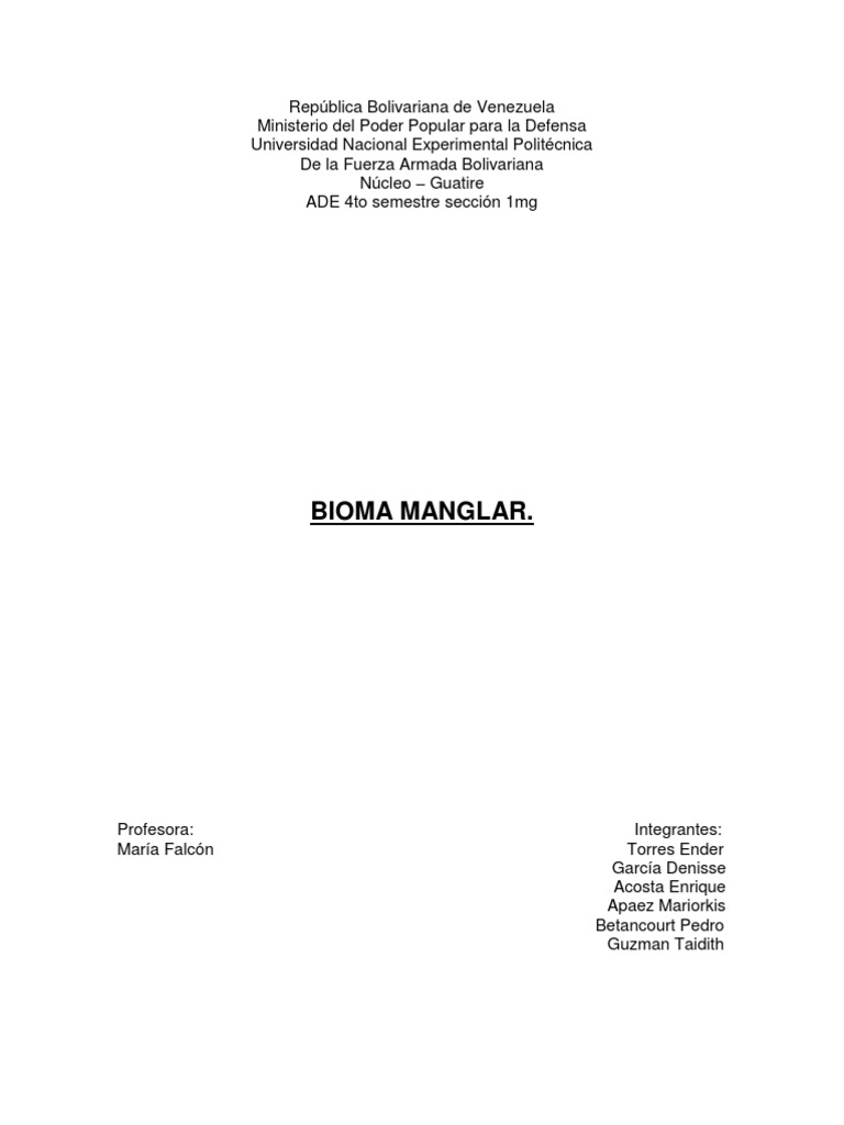 Importancia del Bioma Manglar | PDF | Mangle | Ciencias de la Tierra