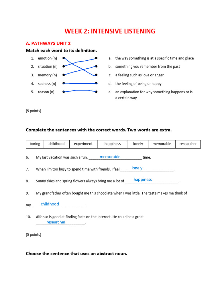 Week 2_Intensive Listening | PDF | Feeling | Psychological Concepts