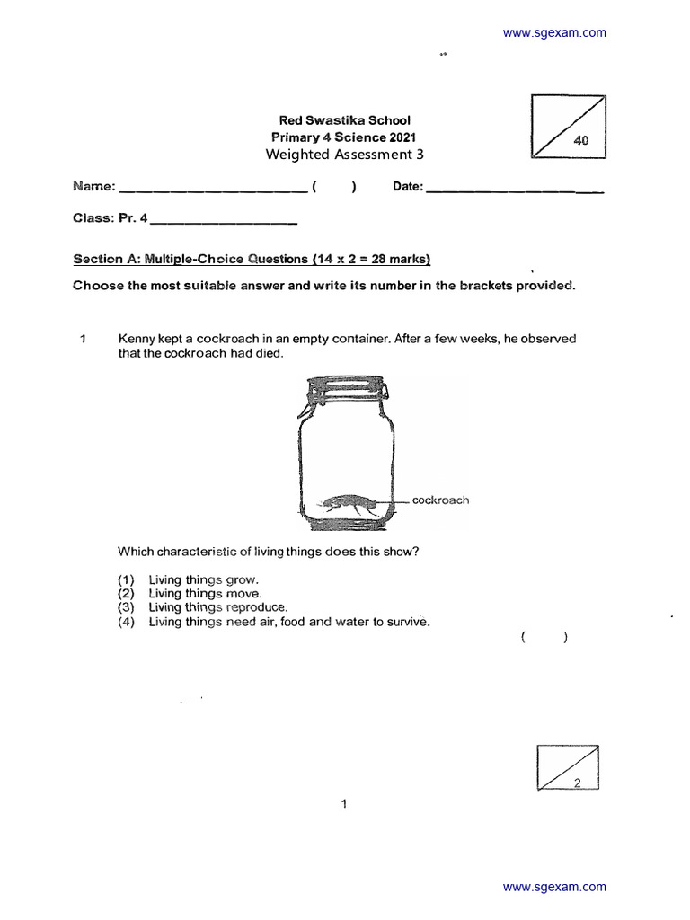 2021 P4 Science CA2 Red Swastika | PDF