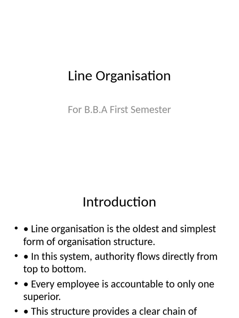 Line Organisation BBA Presentation | PDF