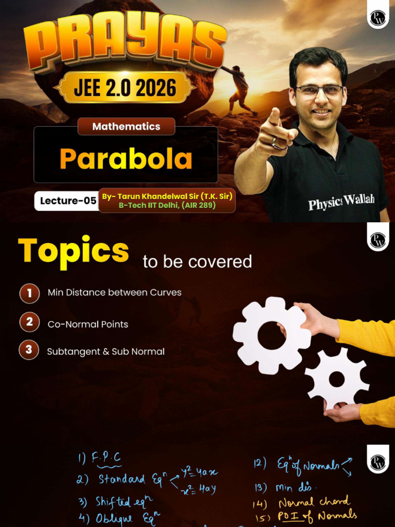 Parabola 05 Class Notes | PDF