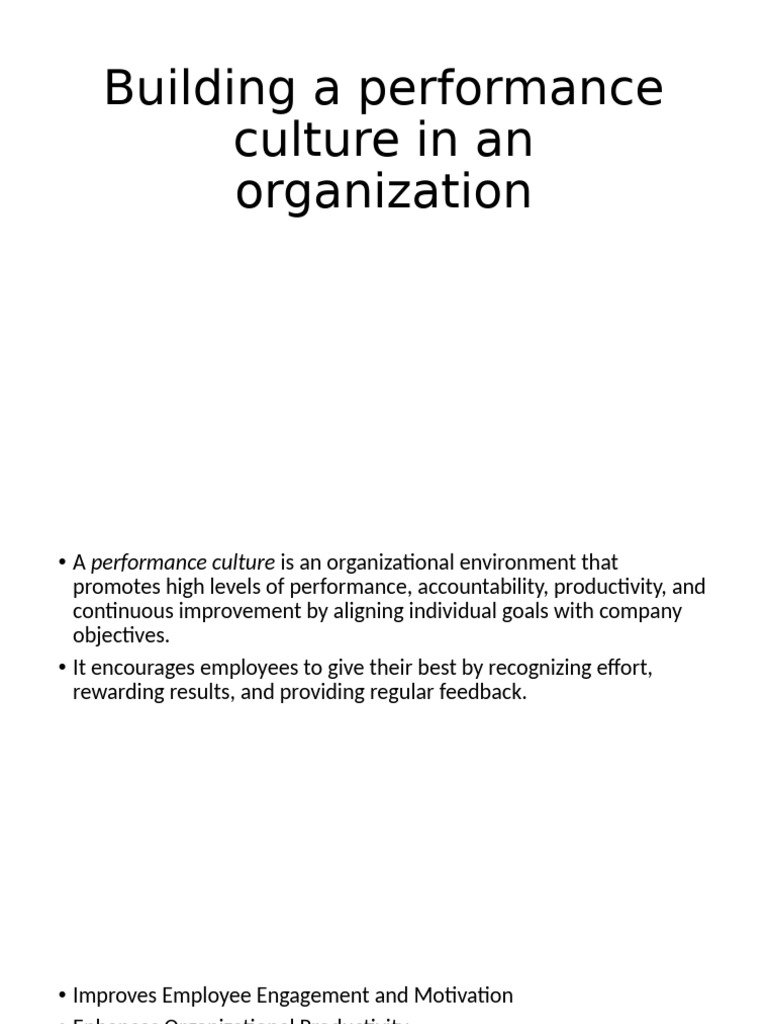 4. significance of performance culture | PDF