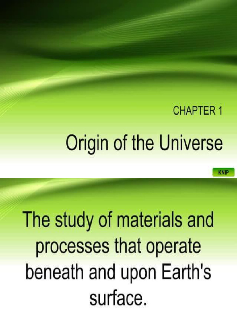 Origin of Universe Lesson 1 | PDF