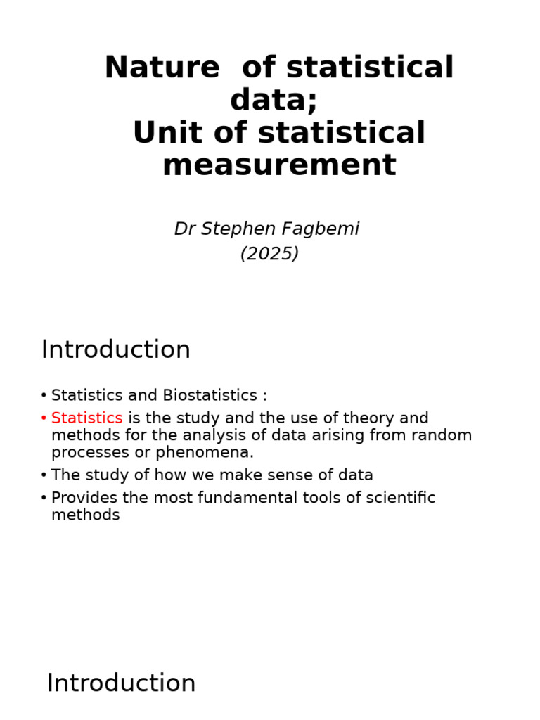 Nature of Statistical Data | PDF | Level Of Measurement | Statistics