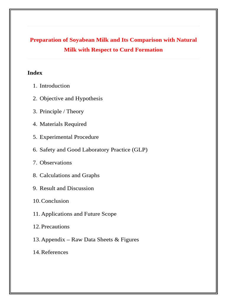 Soy Milk vs Cow Milk: Curd Formation Study | PDF | Milk | Soybean