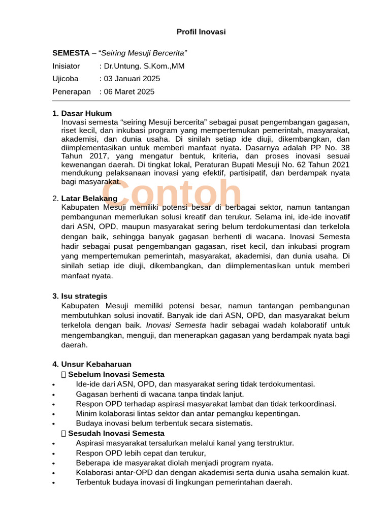 Contoh Proposal Inovasi 2025 | PDF