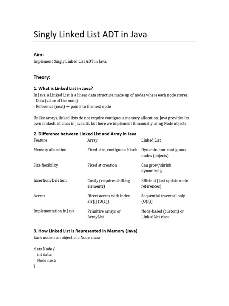 Singly Linked List Assignment | PDF | Computer Programming | Computer ...