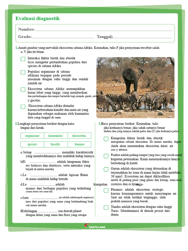 Evaluasi Ekosistem Sabana Afrika dan Páramo | PDF