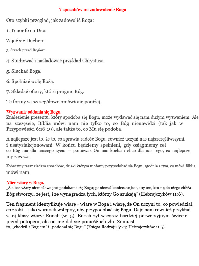 7 sposobów na zadowolenie Boga | PDF