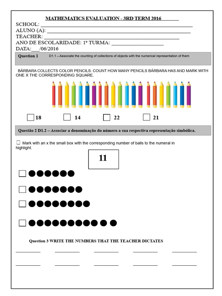 3rd Term Mathematics Evaluation 2016 | PDF | Mathematics | Shape
