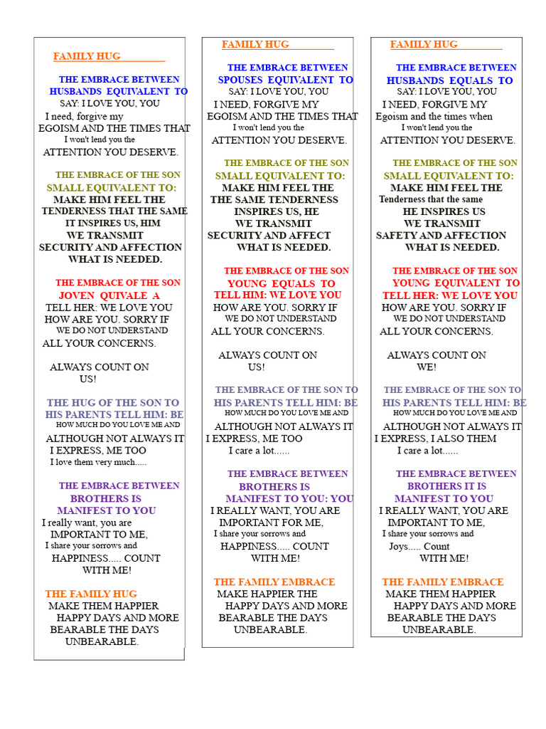 Family Hug Prayer | PDF | Social Psychology