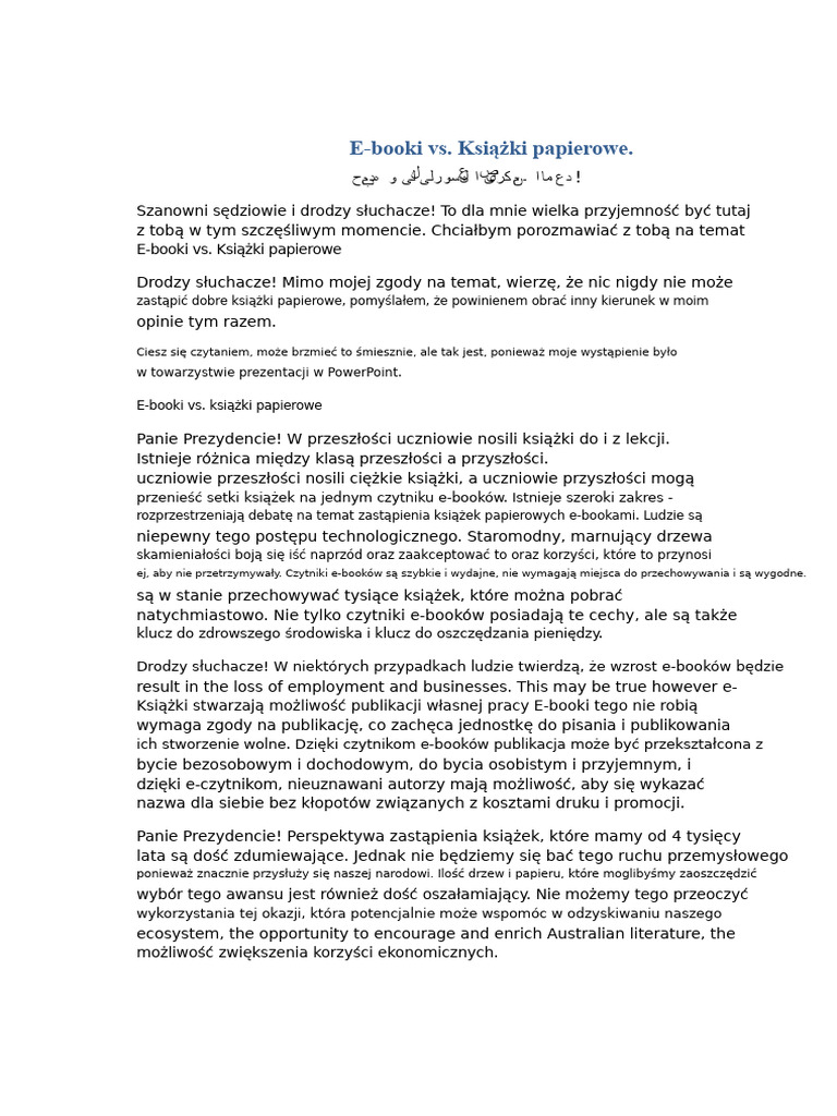 E-Booki Vs Książki Papierowe | PDF