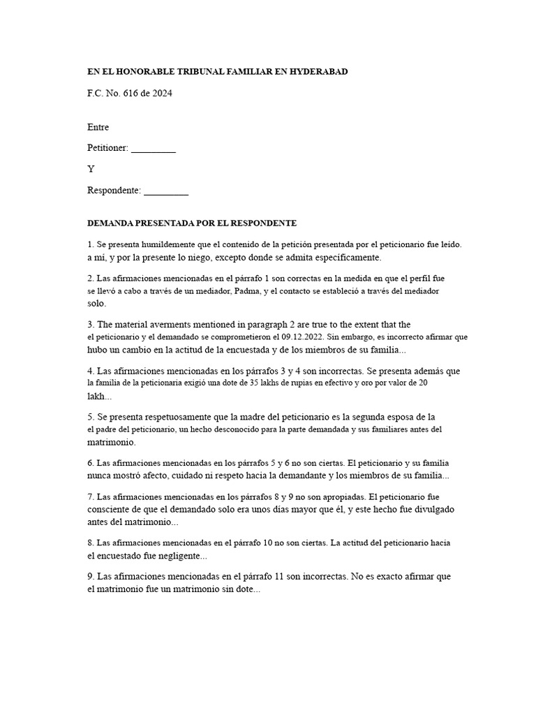 Declaración de Contraposición | PDF