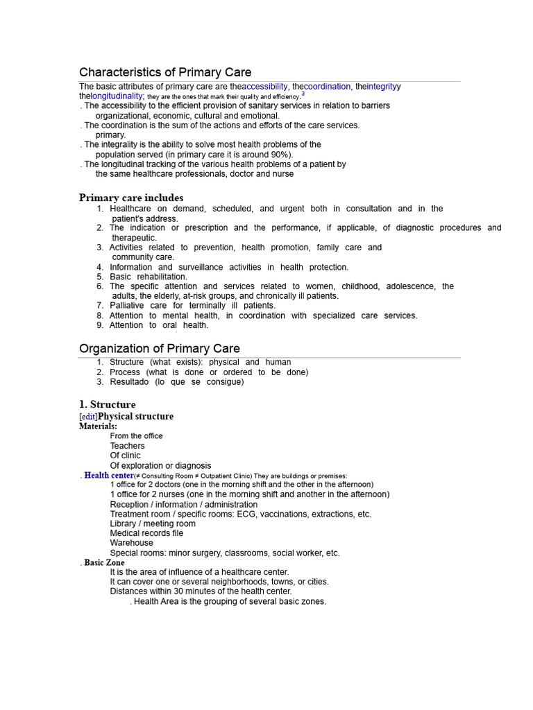 Key Attributes of Primary Care Services | PDF | Primary Care | Health Care