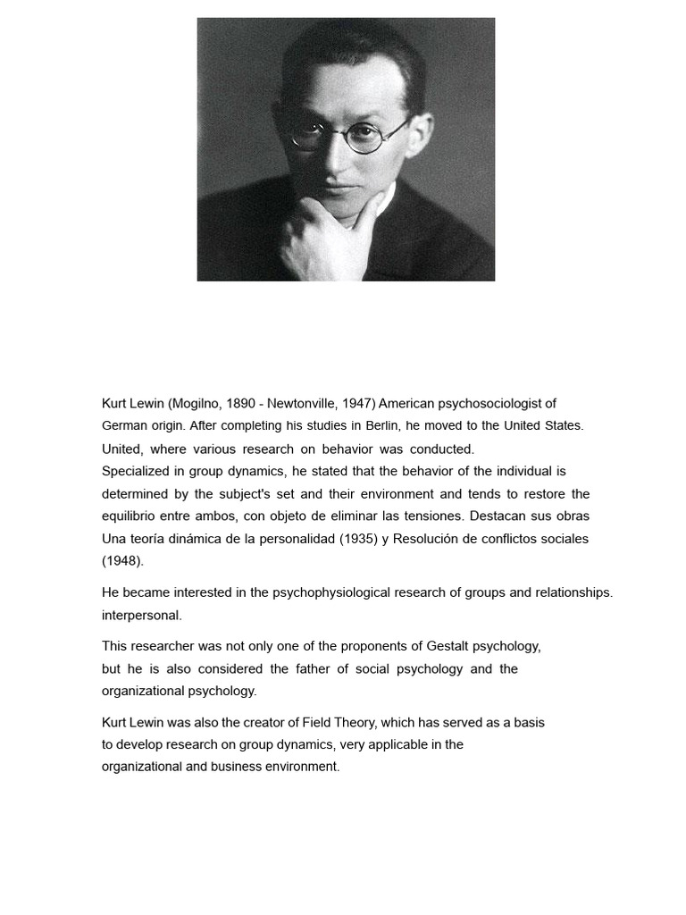 Kurt Lewin | PDF | Psychology | Cognition
