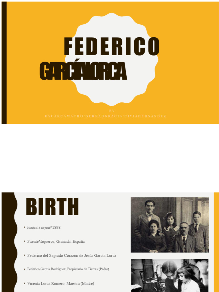 Presentación de Federico García Lorca | PDF | Federico García Lorca | Francisco franco