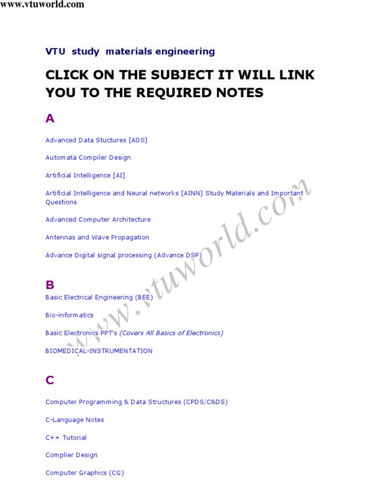 VTU BEC613A Study Materials Guide | PDF | Electronics | Artificial ...