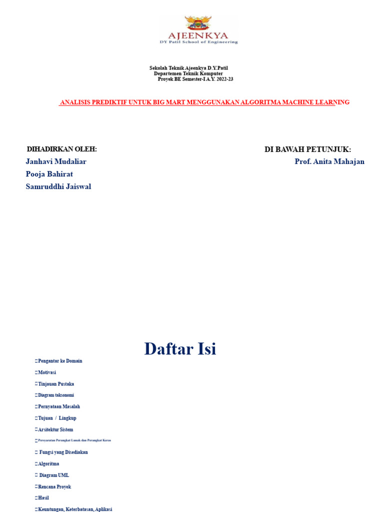 Presentasi Proyek Tahun Akhir | PDF