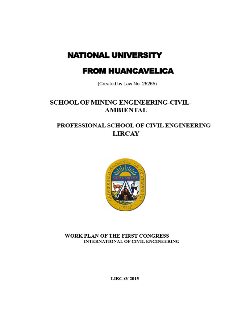 Lircay 2015 Civil Engineering Congress Plan | PDF