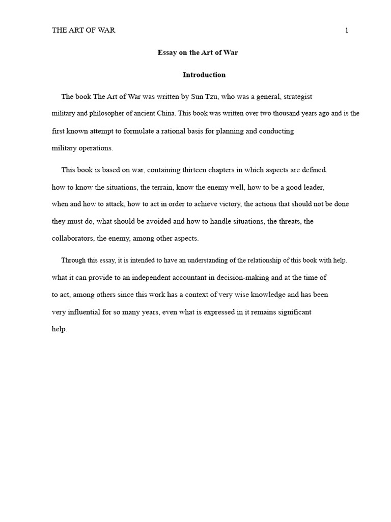 Essay The Art of War | PDF | The Art Of War
