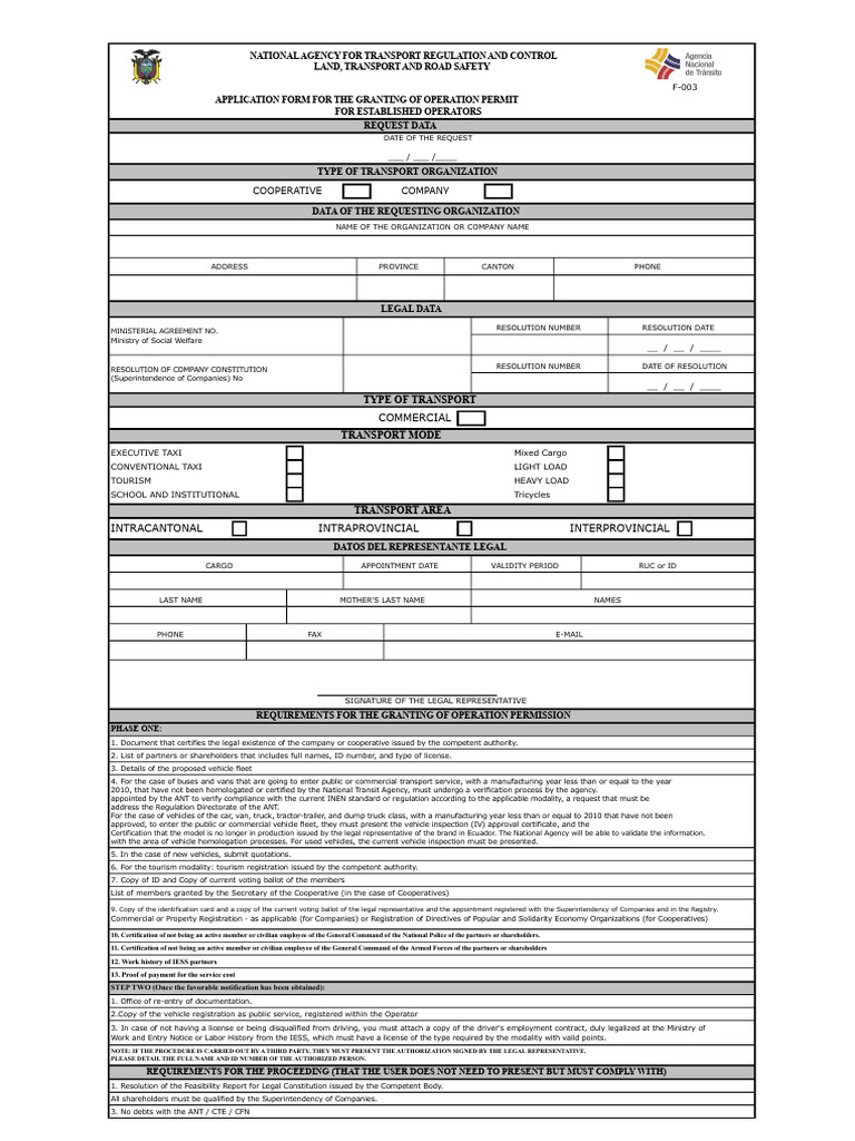 Operation Permit Grant v01 150202 | PDF | Transport