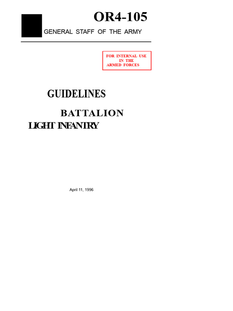 Light Infantry Battalion Guidelines | PDF | Cbrn Defense | Platoon