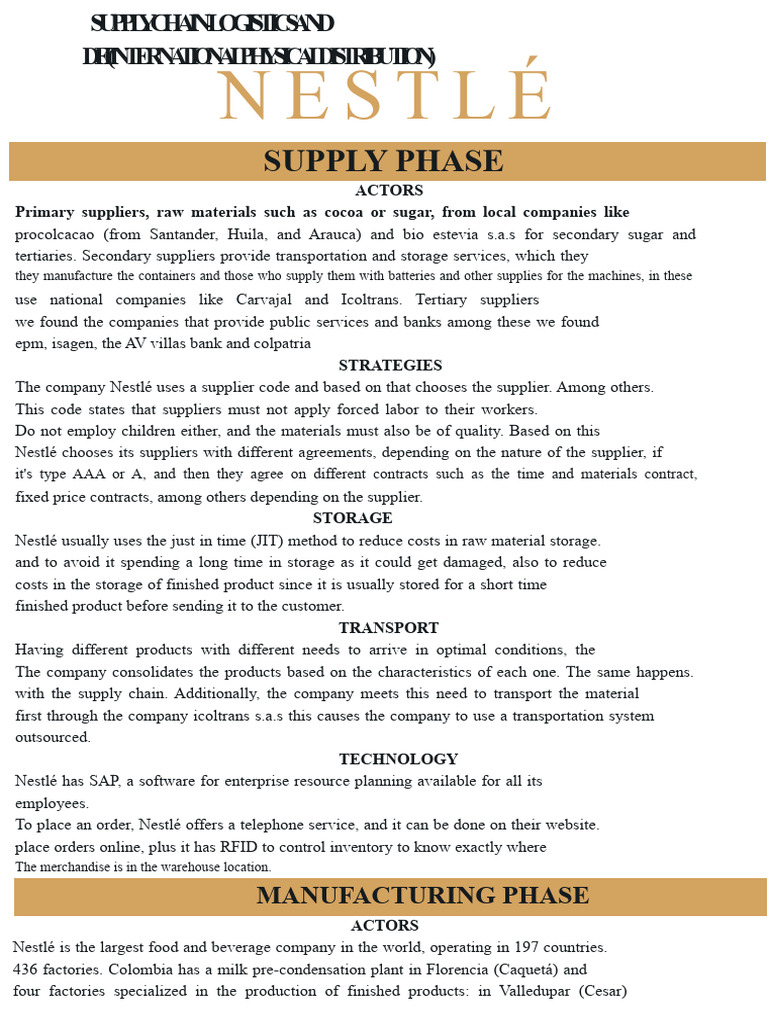Nestle | PDF | Supply Chain | Logistics