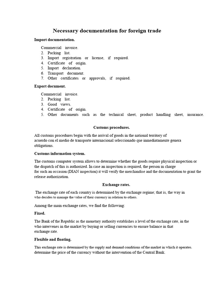 Flowchart of The Customs Import, Export, and Transit Process. | PDF | Exchange Rate | Customs