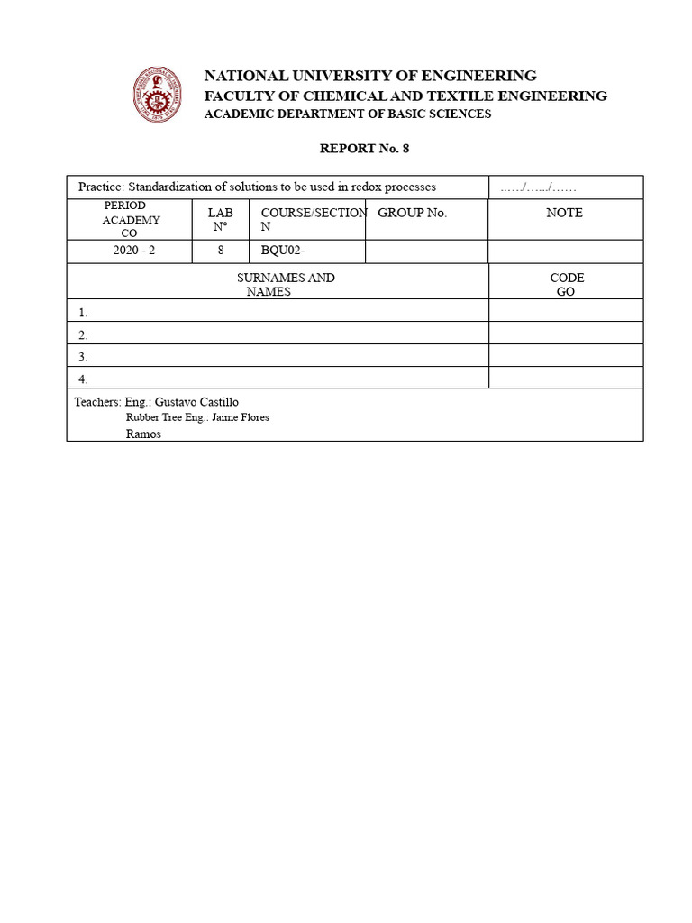 Report 8-Standardization of Solutions to Be Used in Redox Processes (1 ...