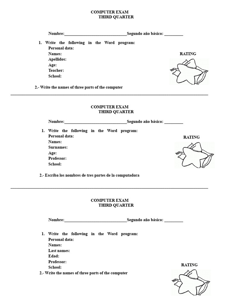 Primary Exams | PDF | Computer Keyboard | Microsoft Word