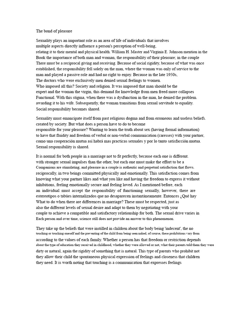 The Bond of Pleasure by Masters and Johnson | PDF | Sexual Intercourse ...