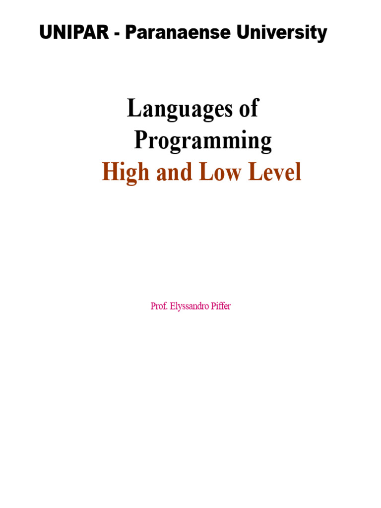 High and Low Level Languages | PDF | Computer Program | Programming