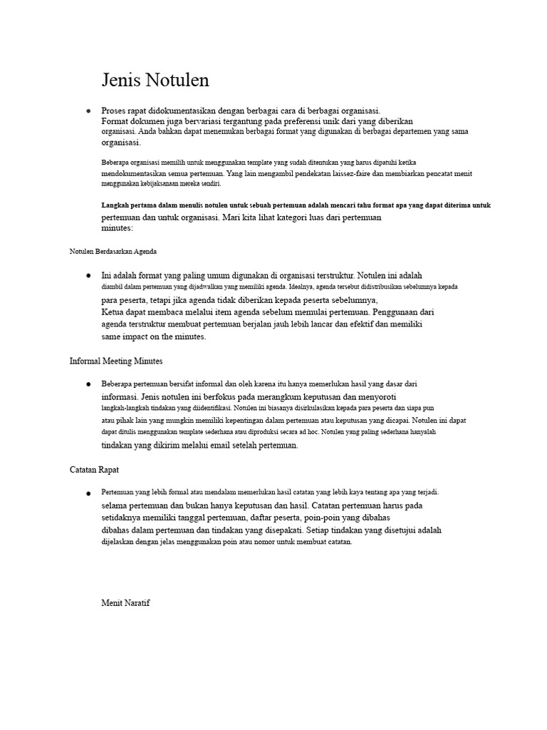 Jenis Notulen | PDF