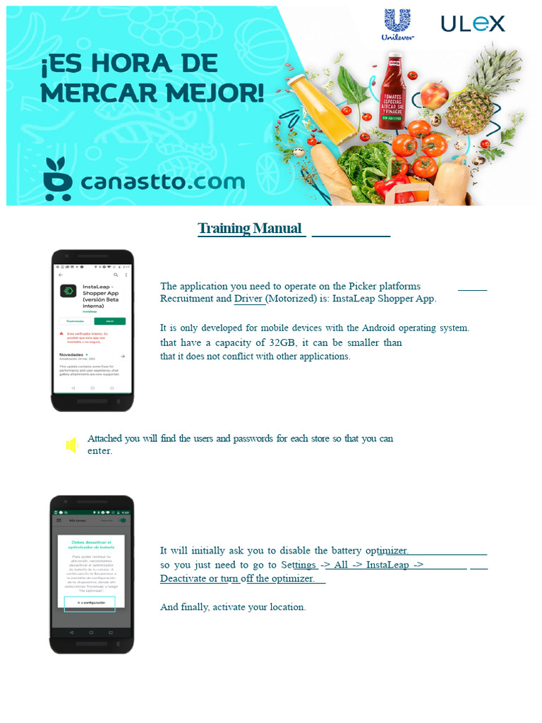 InstaLeap Shopper App Guide | PDF | Mobile App | Android (Operating System)