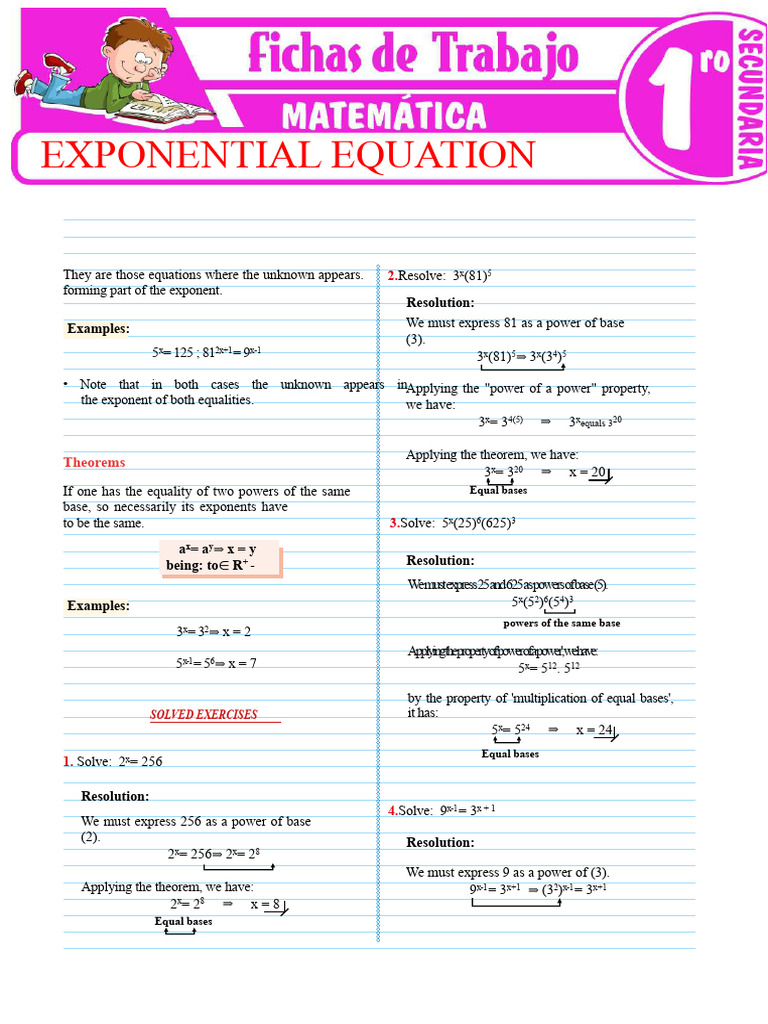 Solving Exponential Equations Guide | PDF | Exponentiation | Equations