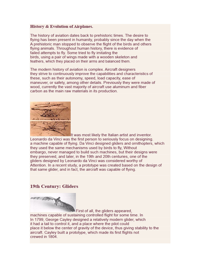 History and Evolution of Airplanes | PDF | Aircraft | Airplane
