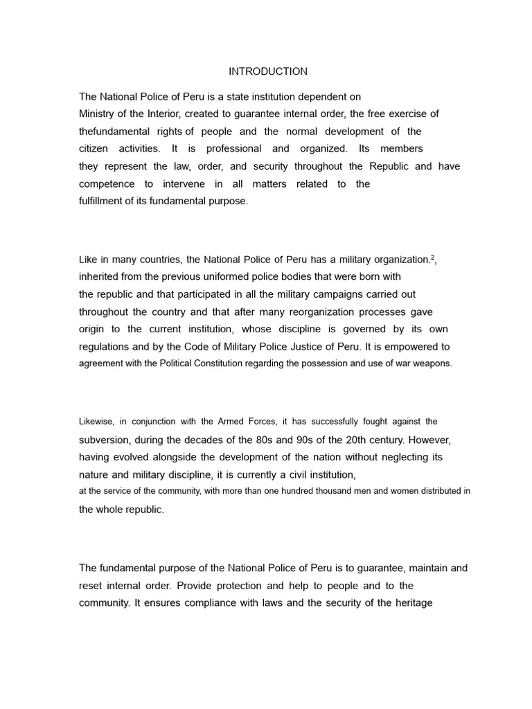 INTRODUCTION History of The PNP | PDF | Law Enforcement | Crime & Violence